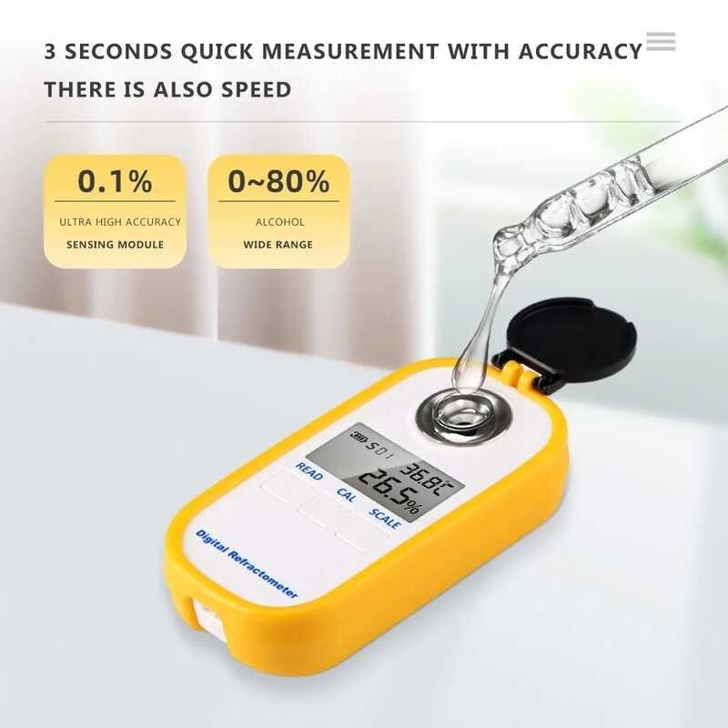 Espirito Refractometer LCD Display Refractive Index Tester High ...