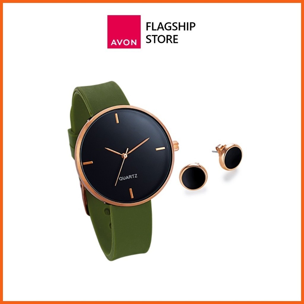 Avon Angel Casual Watch And Earrings Set | Shopee Philippines