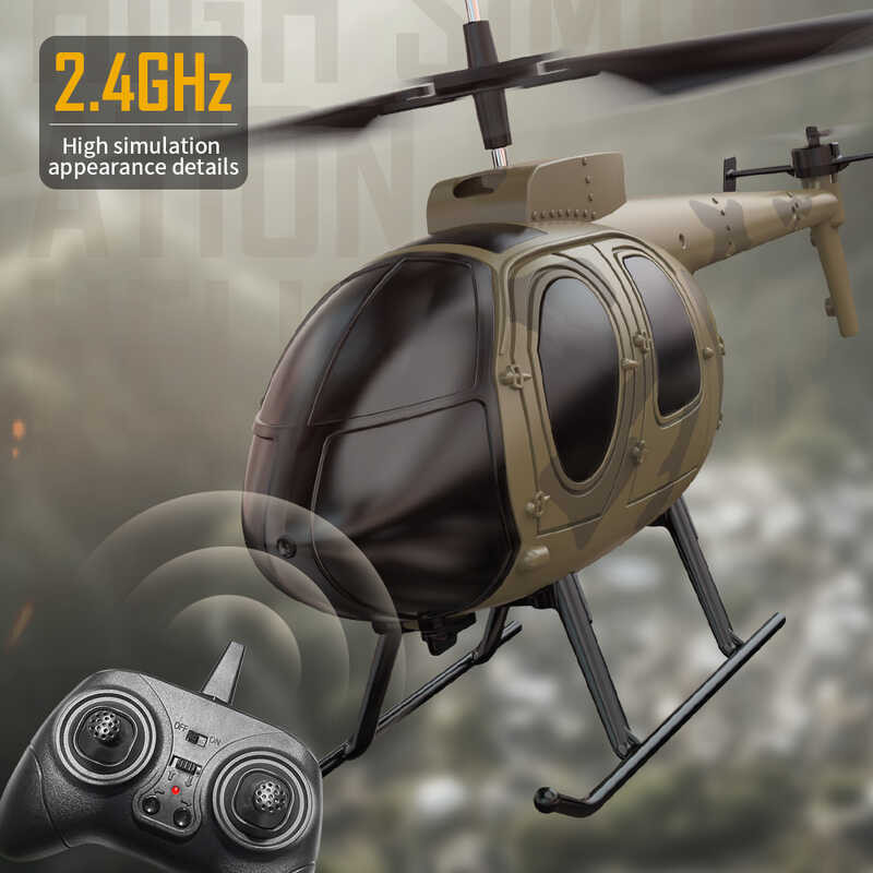 Md500 ˉ Scale RC Helicopter 6-Axis Gyro Stabilized Easy One-Click ...