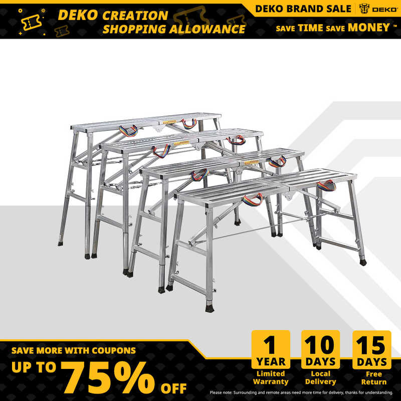 Platform Ladder Portable Scaffolding Ladder Aluminum Adjustable Mobile ...