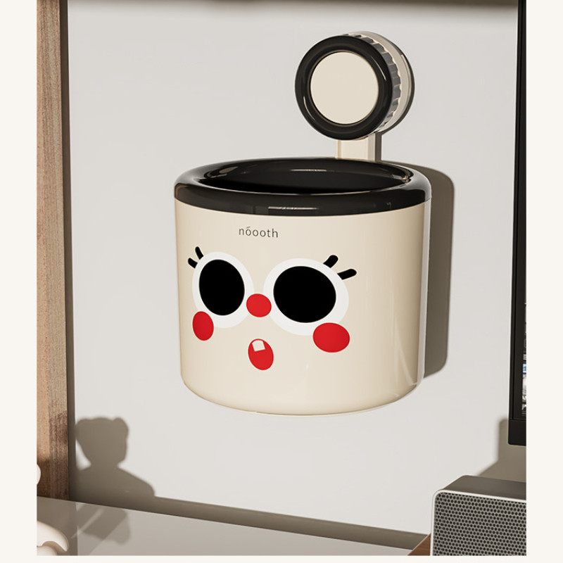 Suction Cup Small Trash Can Wall Mounted Cute Appearance Desktop Mini ...