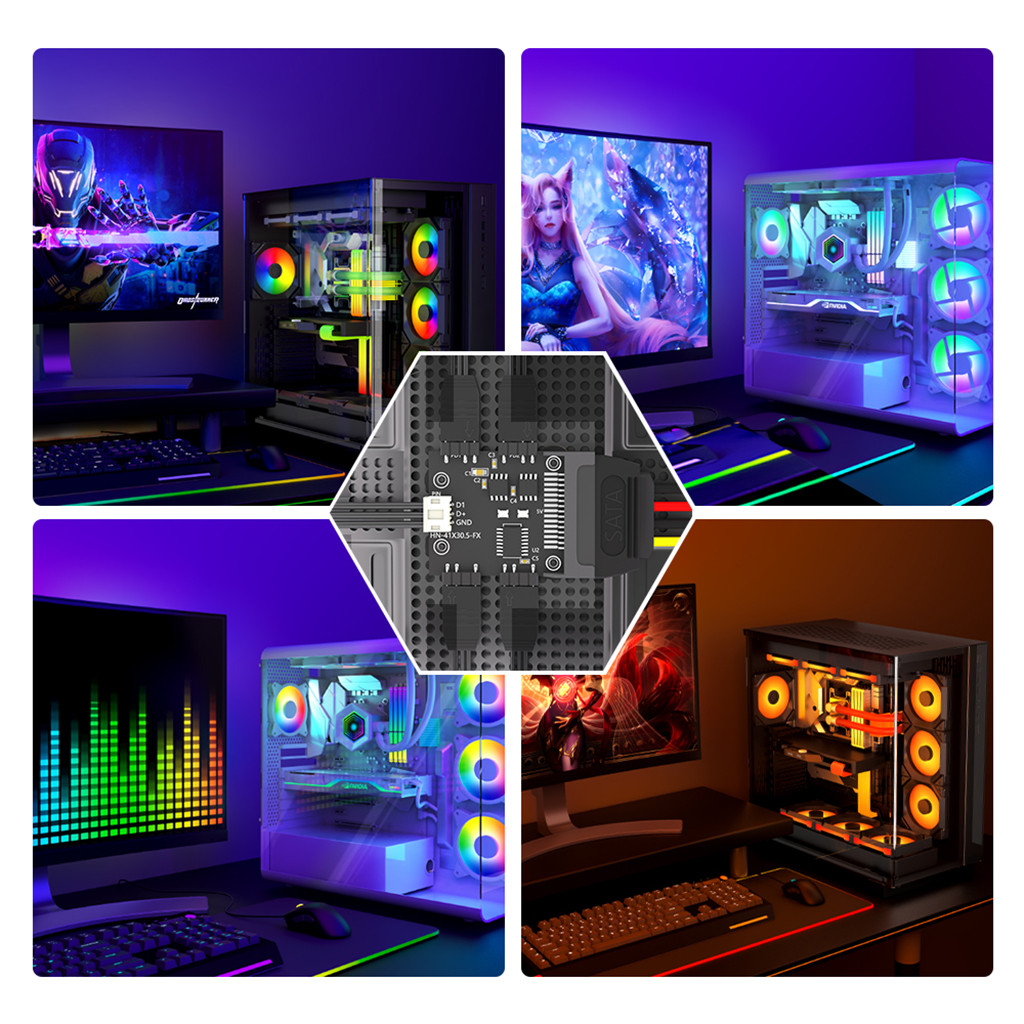 4 Port 5V 3PIN A-RGB Fan Controller 5V Lighting Controller Computer ...