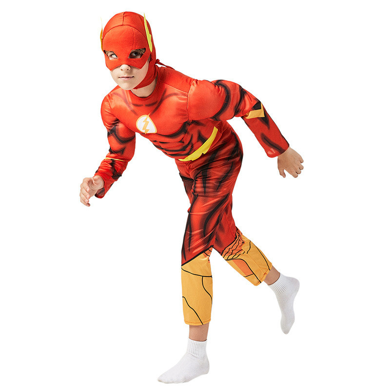 Marvel Heroes The Flash Costume Kids Muscle Outfit Halloween Dress Up ...