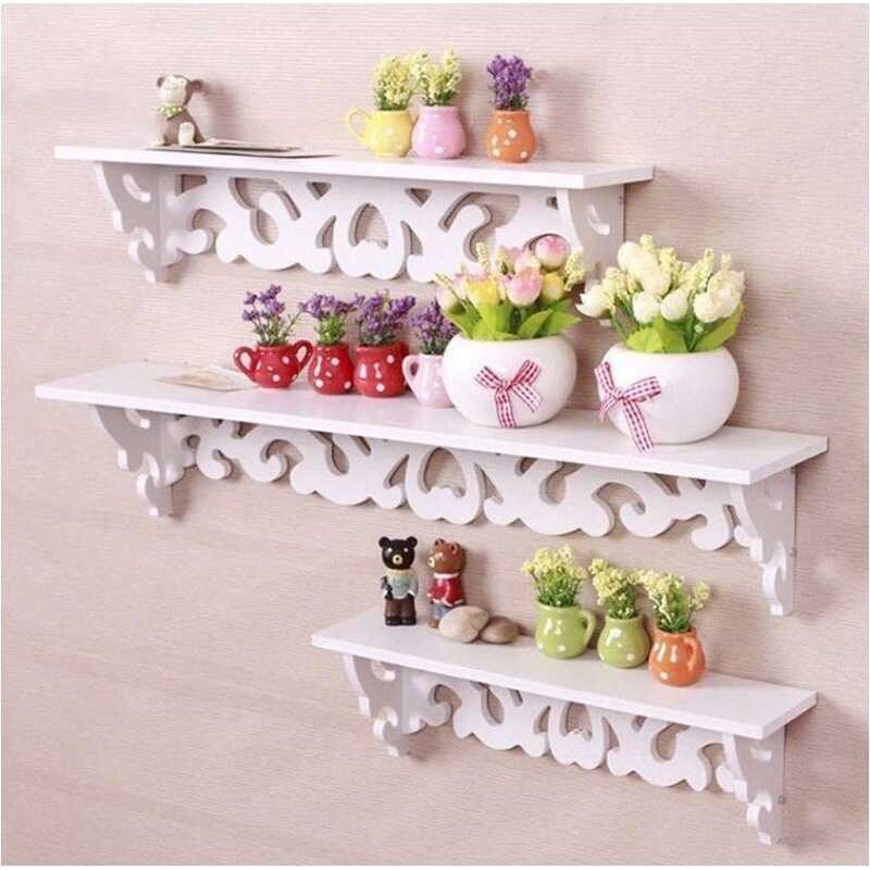 COD- 3Pcs Wooden Wall Shelf Display Hanging Rack Storage Goods Holder ...