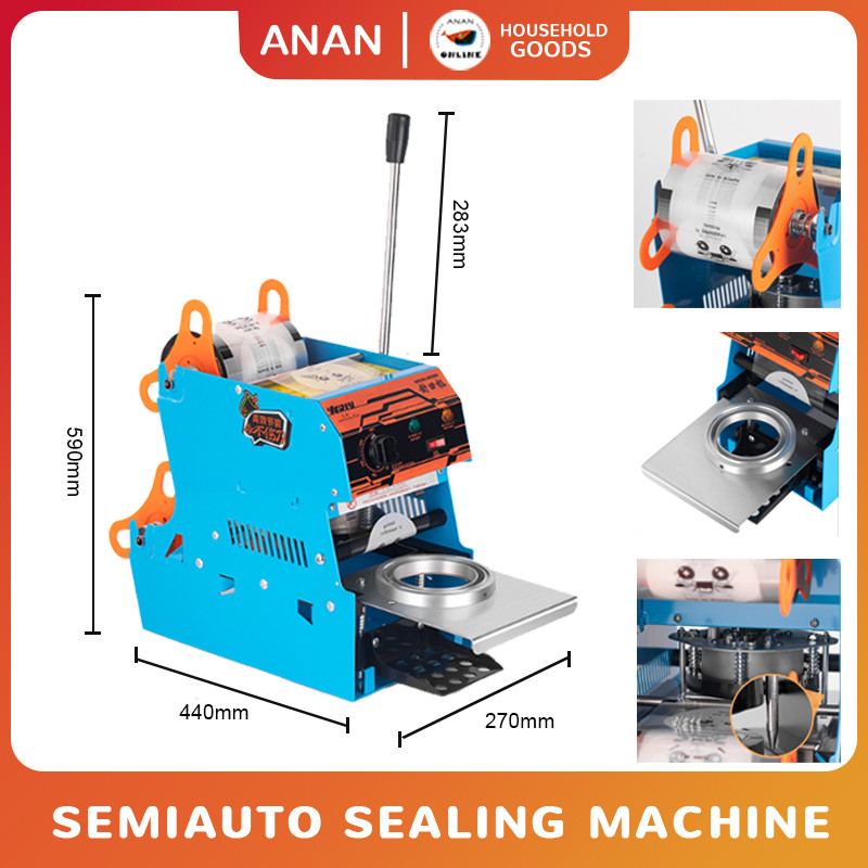 Verly Semi-Automatic Sealing Machine Milk Tea Cup Plastic Cup Can Seal ...