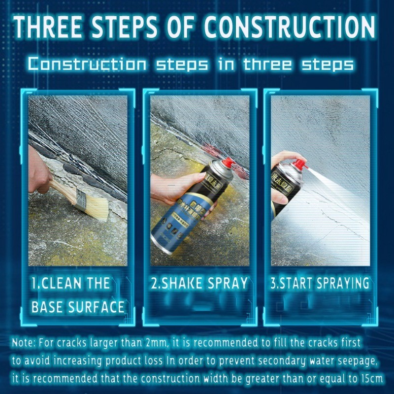 1200ML Waterproof Spray Quick Seal Flexible Rubber Coating Applicable ...