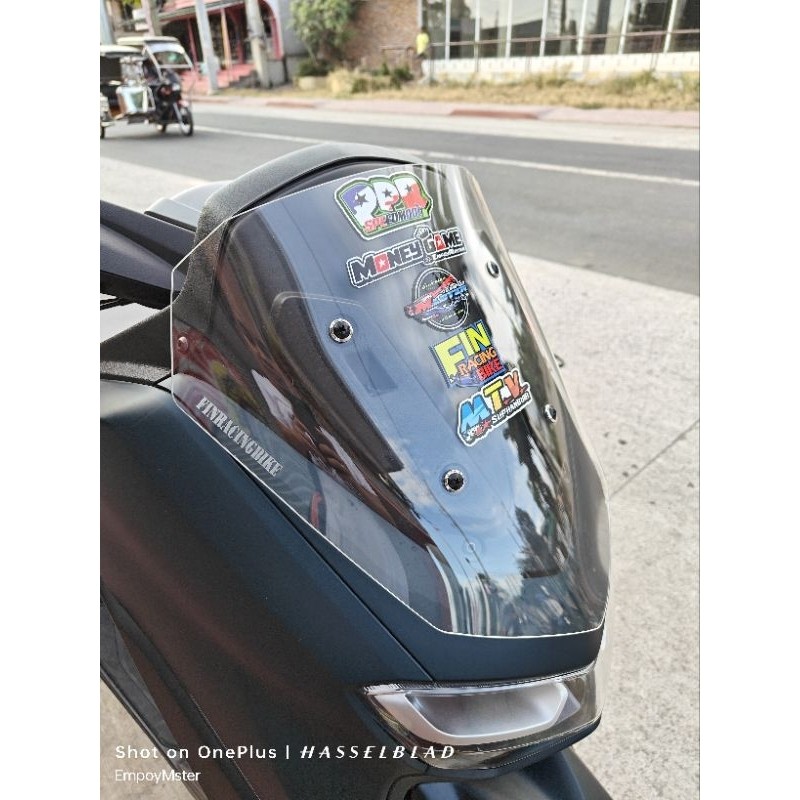 ♞Fin racing clear visor Nmax v2 and PCX160 (laser print name) wind ...