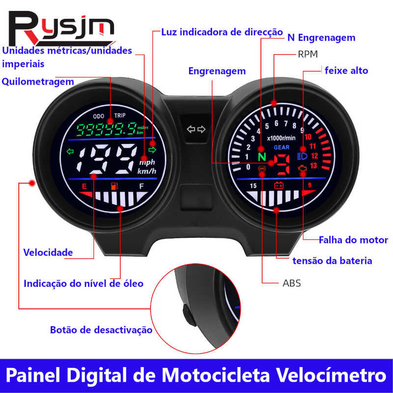 HD 2023 Newest Digital Electronics Motorcycle Speedometer RPM Meter ...