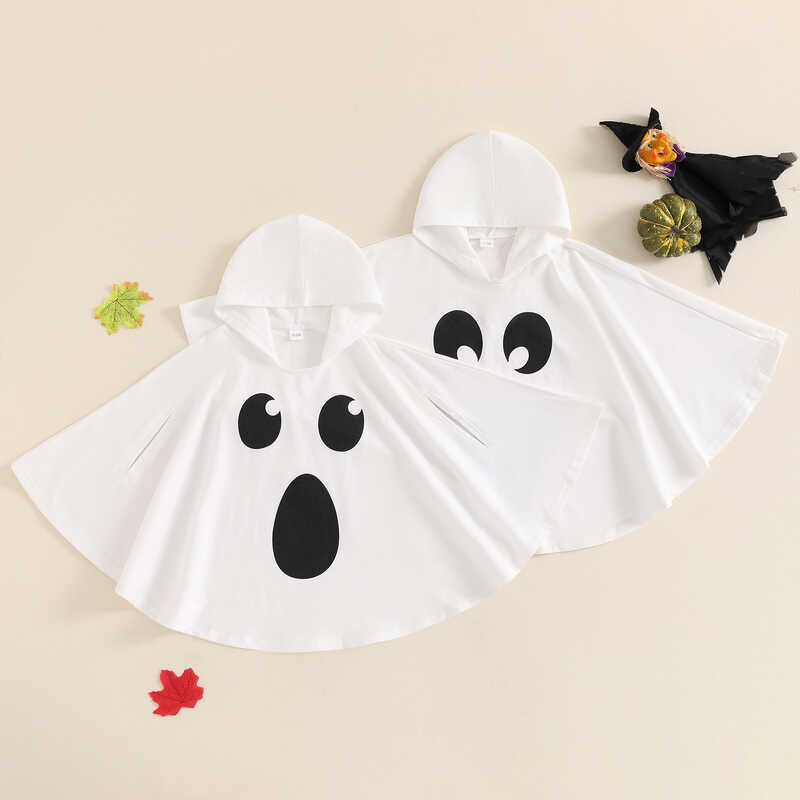 Kid Halloween Costume Ghost Print Hood Cape Cosplay Damit Para Sa Mga ...