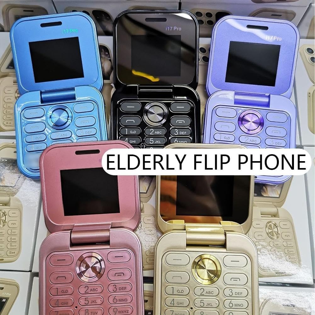 NEW Android 32 GB i17 PRO Mini Flip Mobile Phone Foldable Cell Phone FM Radio 2 SIM Small ...