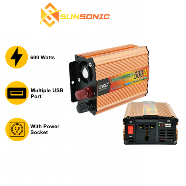 ♞500W Solar Car Power Inverter Modified Sine Wave 220V Ac Socket And ...