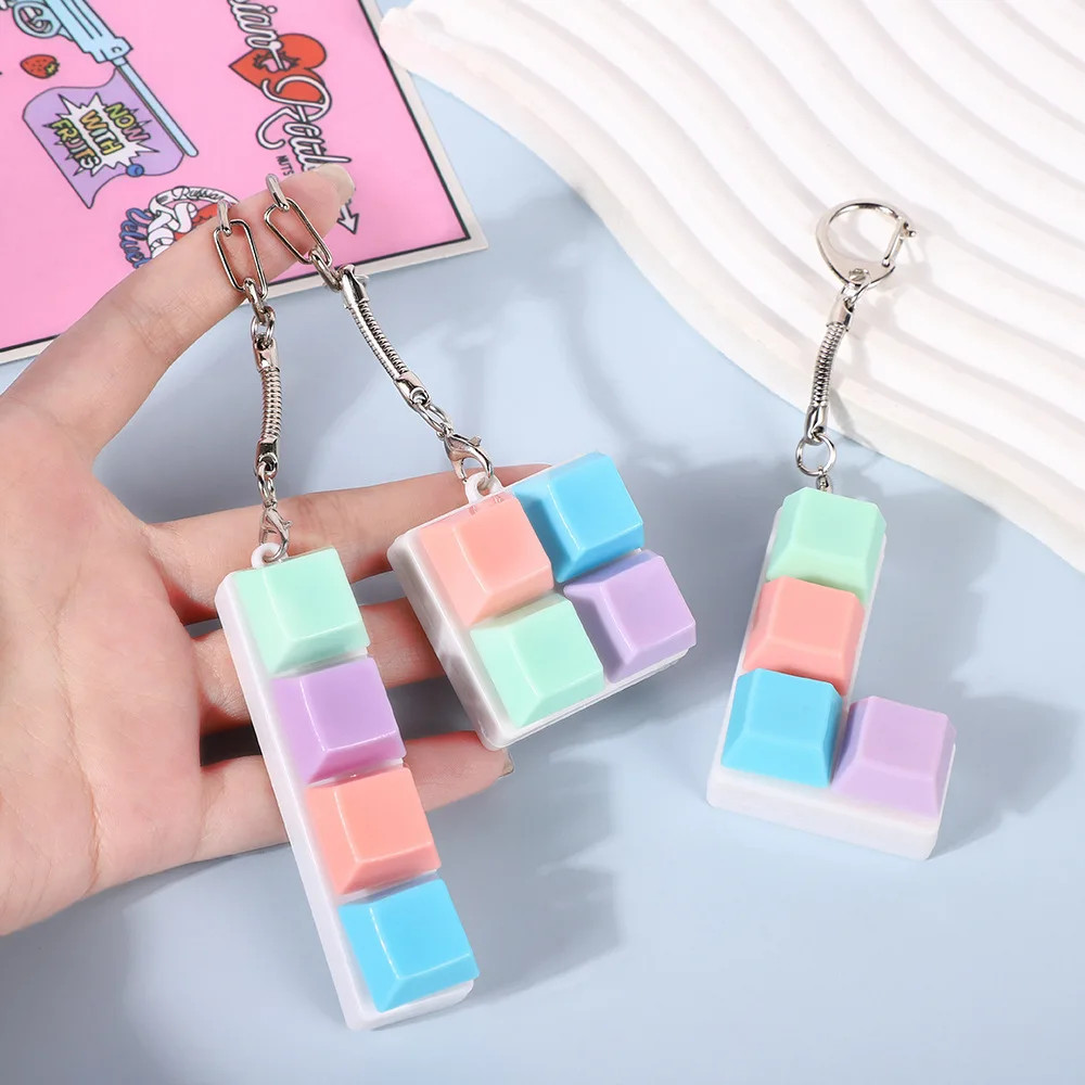 Keyboard Fidget Toy Fidget Decompression Keychain Button Fidget Gifts ...