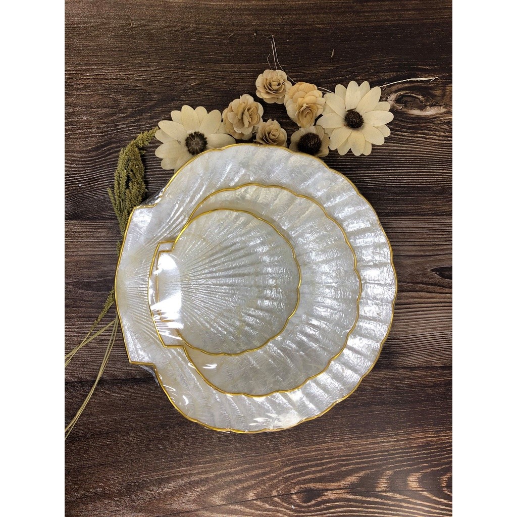 Capiz Plate, Server Plate, Candy Dish 3pcs Per Set (Clam Shell Design ...