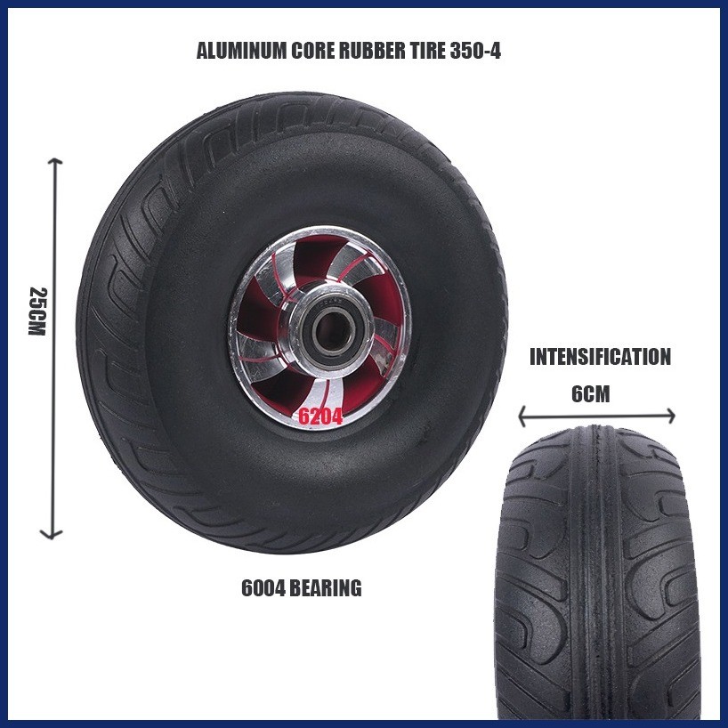 ∈ 26cm 350-4 Inflatable Wheel Rubber Wheel Silent Caster Heavy ...