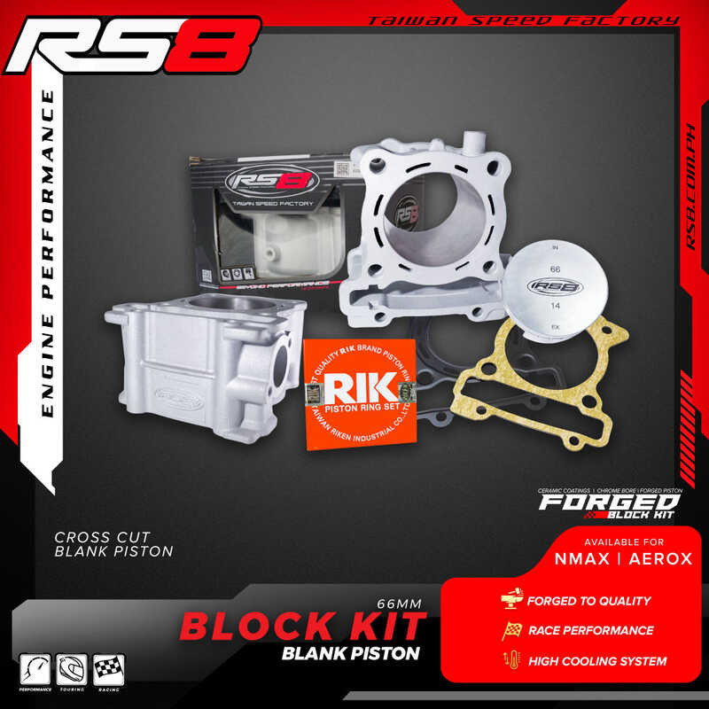Rs8 FORGED CYLINDER BLOCK KIT Nmax/Aerox 4Bd | Shopee Philippines