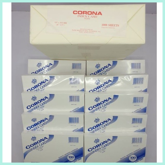 1000 Sheets Corona Index Card (Plain White) | Shopee Philippines