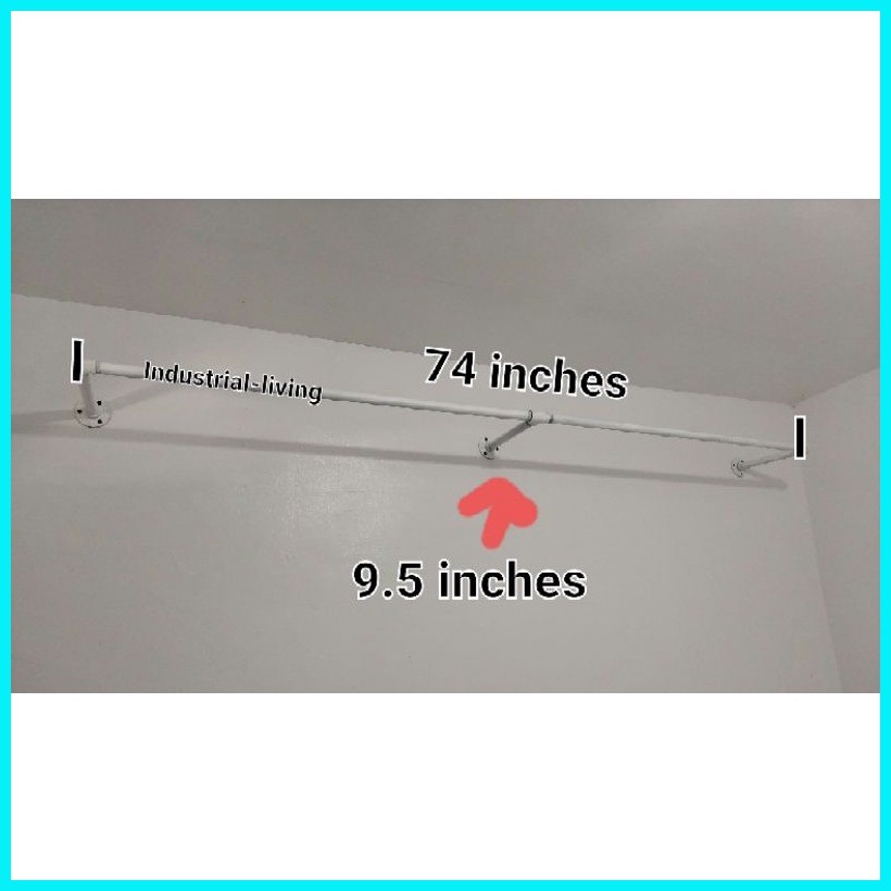Solid Black Iron Industrial Long Clothe Hanger Rack | Shopee Philippines