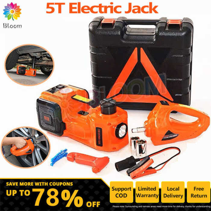 4 In 1 Car Electric Jack High Machine 12V 5T Hydraulic Air Compressor ...