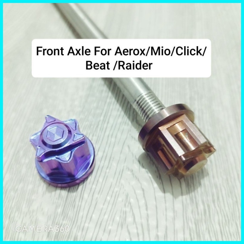 Titanium Gr5 Front Axle For Nmax V1/V2, Aerox V1/V2, All Mio,Click,Beat ...