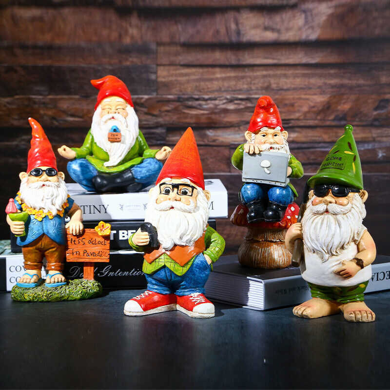 Cute Resin Garden Statue Zen Naughty Funny Dwarfs Store Outdoor Lawn ...