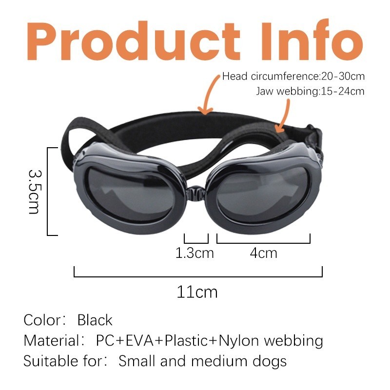 HamshMoc Dog Goggles UV Protection Windproof Pet Sunglasses for Small ...