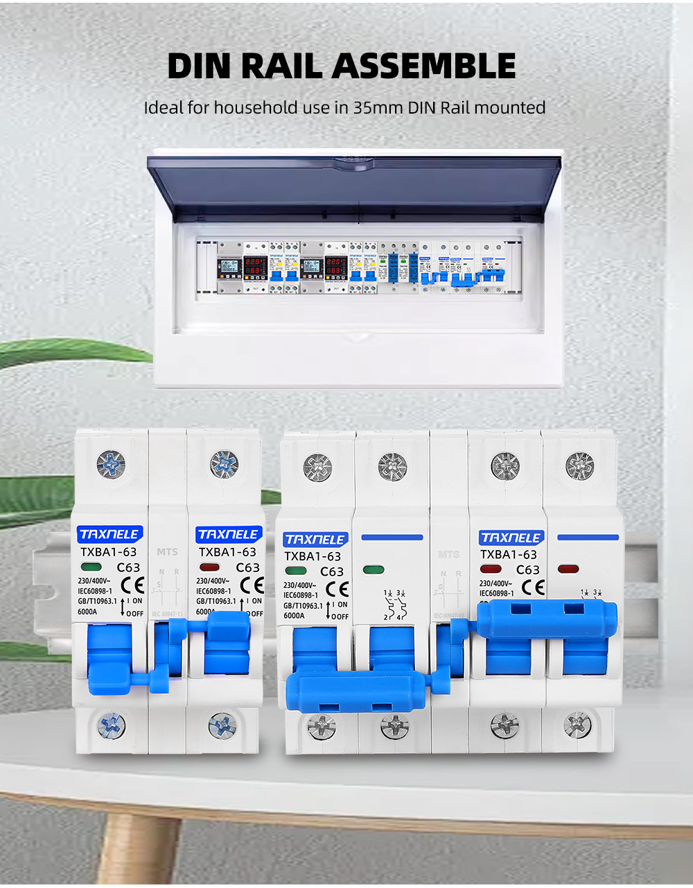 1P+1P 2P+2P MTS AC Dual Power Manual Transfer Switch Circuit Breaker ...