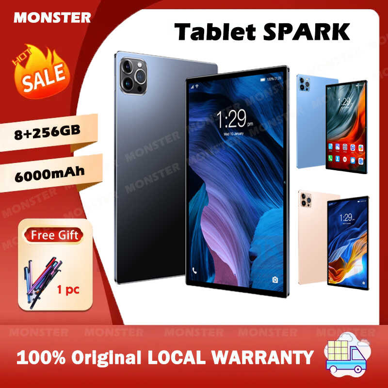 Tablet Monster SPARK Android 10-Inch Original 5G Android 13 8Gb+256Gb ...