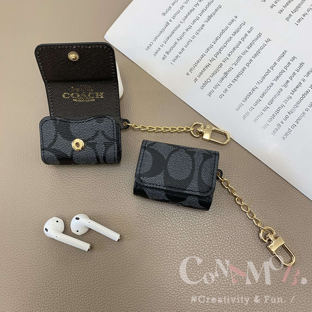 Simple leather metal chain case for Apple AirPods 1 2 3rd Gen4 Pro ...