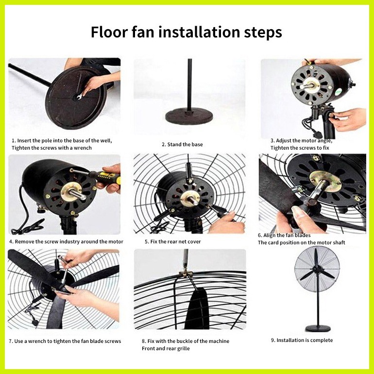 Industrial Wall Fan 30 Inch Home Appliances Floor Fan Three Speed Stand ...