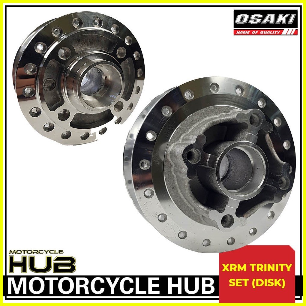 XRM Trinity Motard Osaki Mirror Chrome Hub (Hub Set / Front Hub / Rear ...