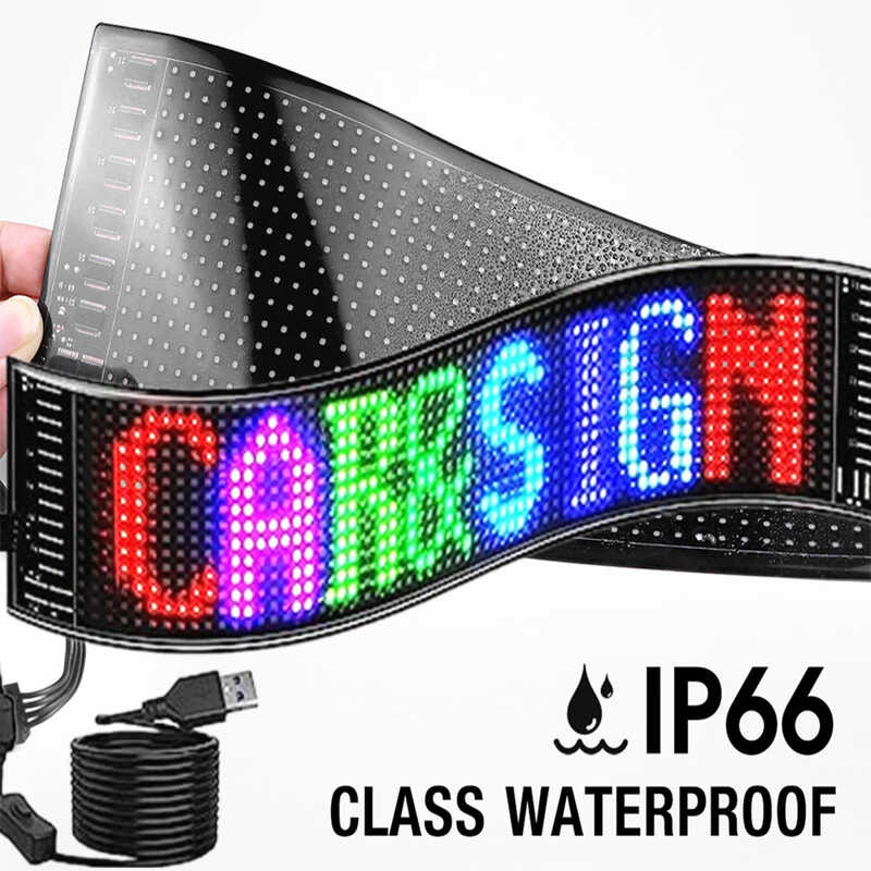 5V USB Bluetooth APP RGB Pixels Matrix Panel Flexible Screen Car ...