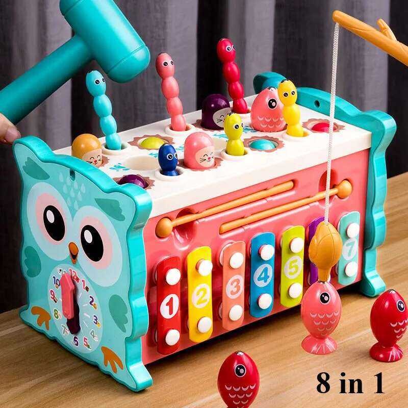Toys Mering Montessori 8In1 Whack-A-Mole Fishing Game Fine Motor Skill ...