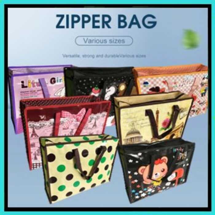 Rubberise Cartoon Lage Storage Eco Sako Zipper Bag Lunch Boxbag Thick ...