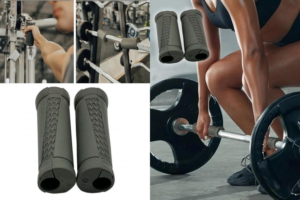 Ergonomic Dumbbell Handles Weightlifting Grips 1/2 Pairs Angled Barbell ...