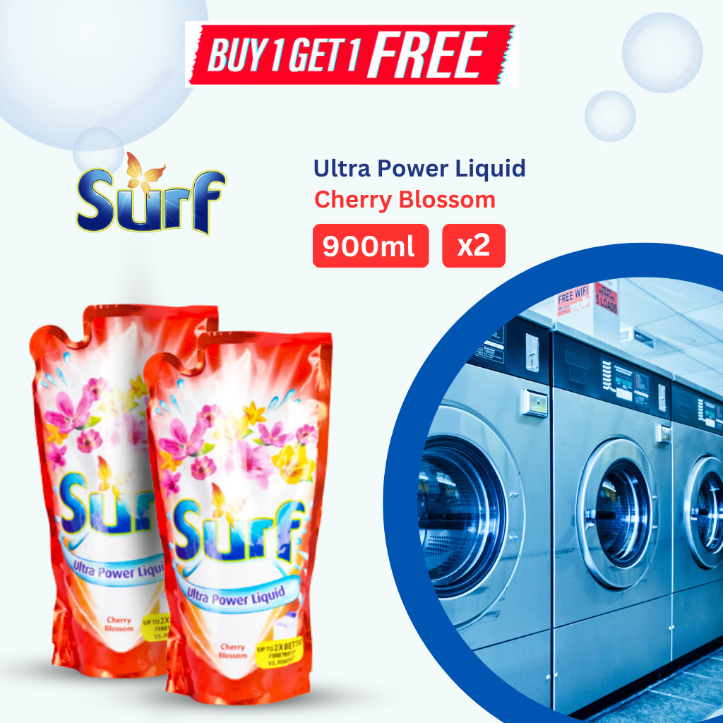 AP Buy 1 Get 1 Surf Ultra Power Liquid Detergent Cherry Blossoms 900ml x2 | Shopee Philippines