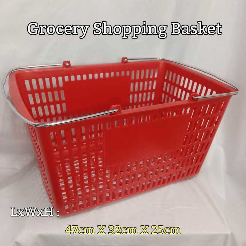 Red Plastic Grocery Shopping Basket | Hand Baskets 7A1 | Shopee Philippines