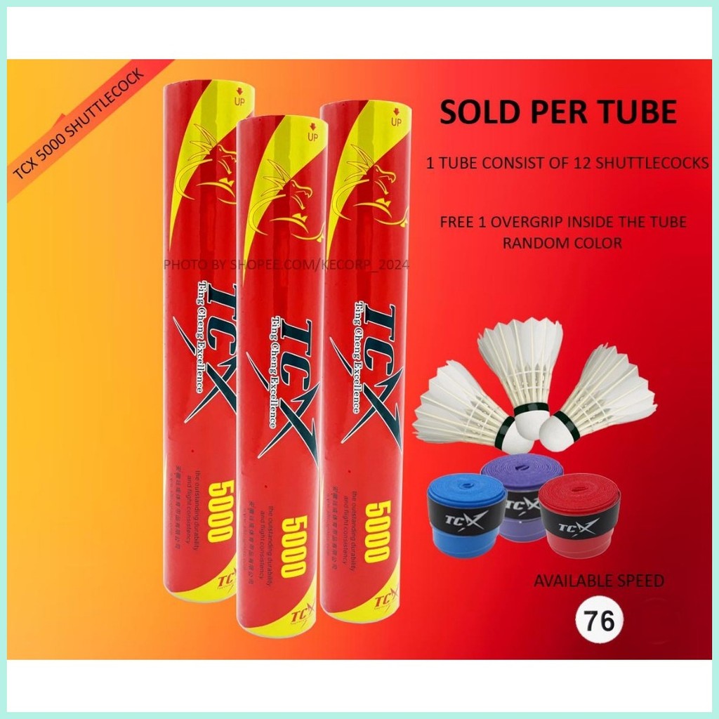 TCX 5000 Badminton Competition Shuttlecock with Speed 77 & 76 _kc241207 ...