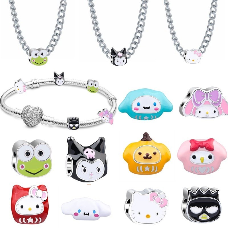 Sanrio 925 Silver Charm Fit Pandora Bracelet Hello Kitty Kuromi ...