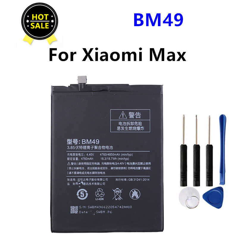 Bm49 Original Battery For Xiaomi Max Mimax High Quality 4760Mah Phone ...