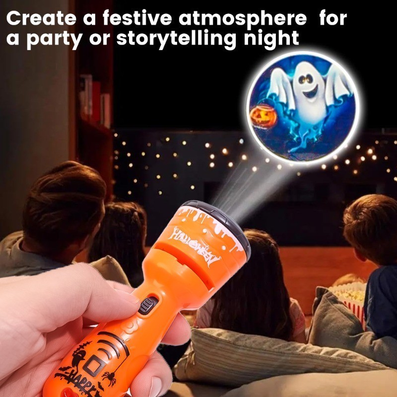 Funny Pumpkin Ghost Vampire Pattern Projection Flashlight - Rotate ...