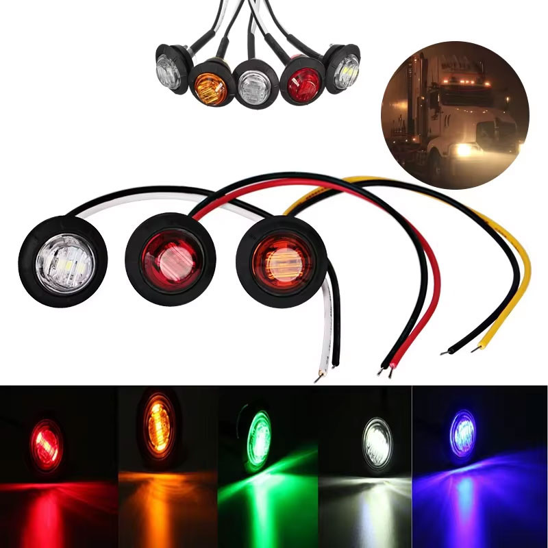 Amber Red 12V 24v 3/4" Sealed led Truck trailer bus Lorry side Marker ...