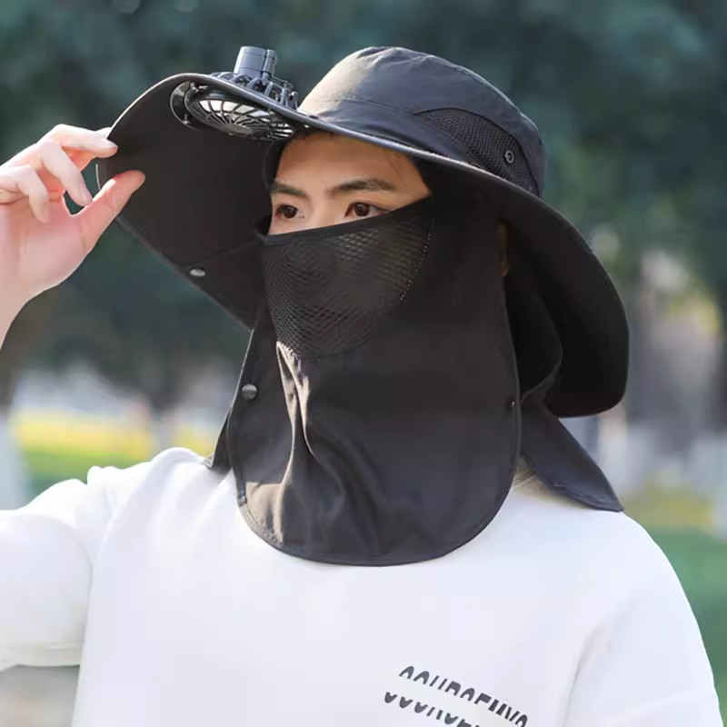 Sun Hat With Fan, Summer Sun Protection, Ultraviolet Sun Protection Hat ...