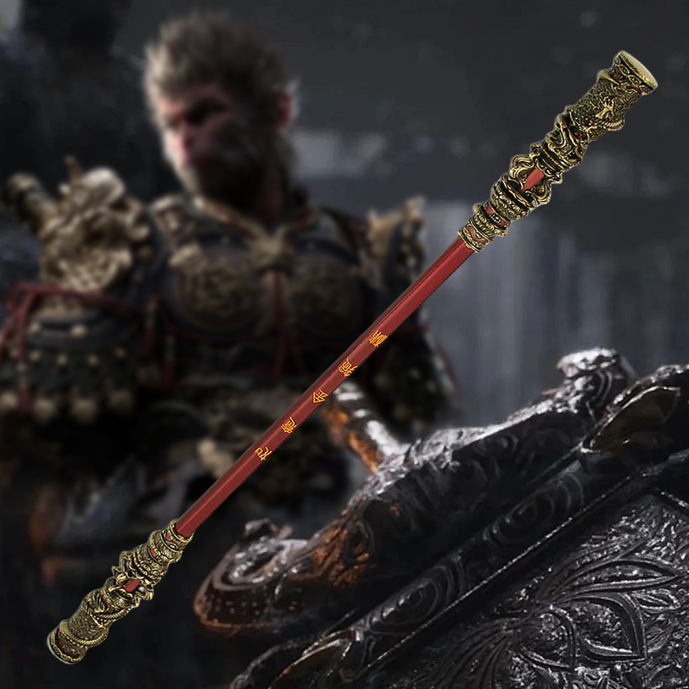 Monkey King 40Cm Black Myth Wukong Game Peripheral All-Metal Handicraft Ruyi Golden Cudgel Cloud ...