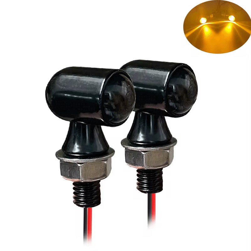 2/4PCS Retro Motorcycle Turn Signal Light LED mini Indicator Lamp 12V ...