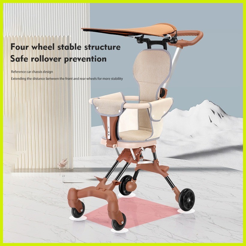 【Free Gifts】Baby Stroller Two-Way For Toddler Portable Foldable Lightweight Stroller Bike For ...