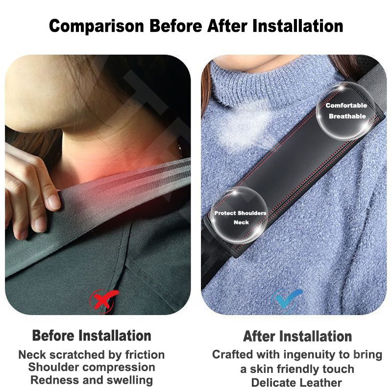 2Pcs/Set MG Car Seat Belt Cover Leather Shoulder Cushion Safety Belts ...
