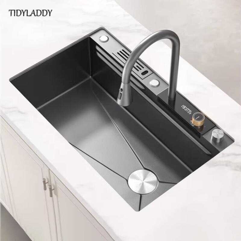 Emed Honeycomb Flying Rain Waterfall Handmade Kitchen 304 Stainless ...