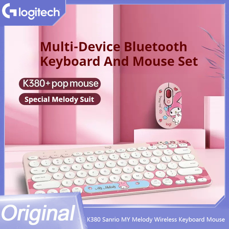 Logitech K380 Sanrio My Wireless Bluetooth Keyboard Combos Set Cute ...