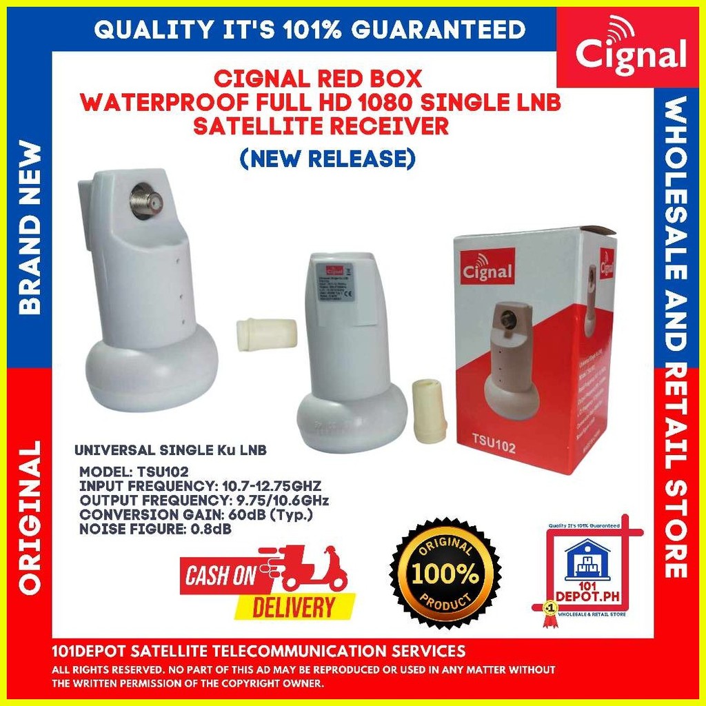 CIGNAL LNB UNIVERSAL WATERPROOF FULL HD 1080 SINGLE SATELITE RECEIVER ...