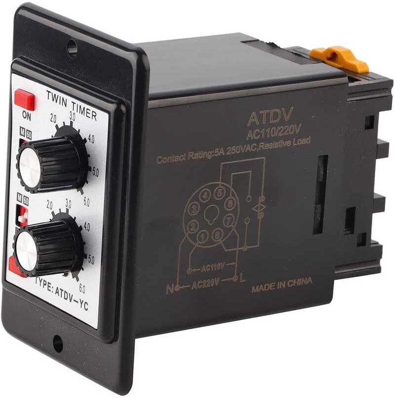 On Off Eujgoov Twin Relay Knob Control Time Switch Short Period Repeat Cycle Intermittent Inter ...